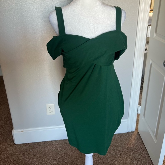 by the way. | Dresses | Off Shoulder And Strap Emerald Mini Dress ...